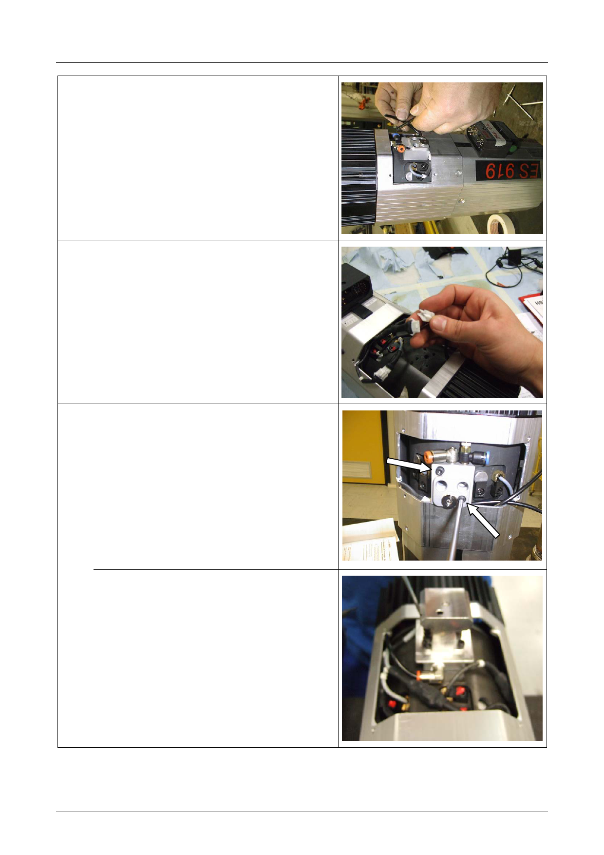 Disconnect all the pneumatic connections and 3 the (Page 135 / 183) HSD Spindle Instructions for Use
